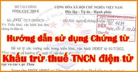 Quy định về chứng từ khấu trừ thuế TNCN điện tử
