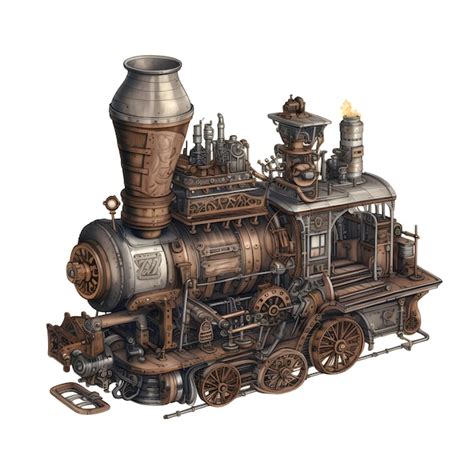 Premium AI Image A Drawing Of A Steam Engine With A Steam Engine On It