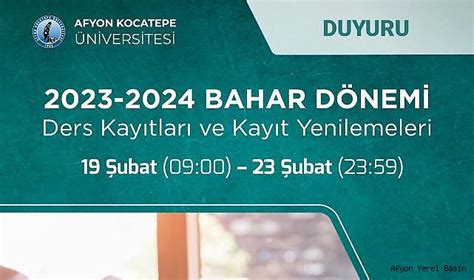 2023 2024 Bahar Dönemi Ders Kayıtları Başladı