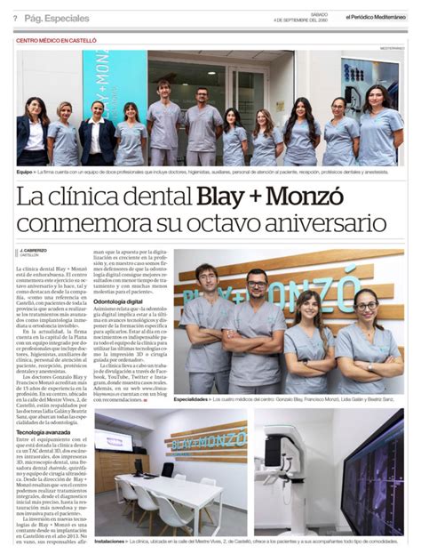 Noticias los medios Clínica Dental Blay Monzo
