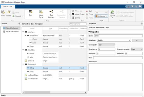 create modify and manage types such as bus objects matlab
