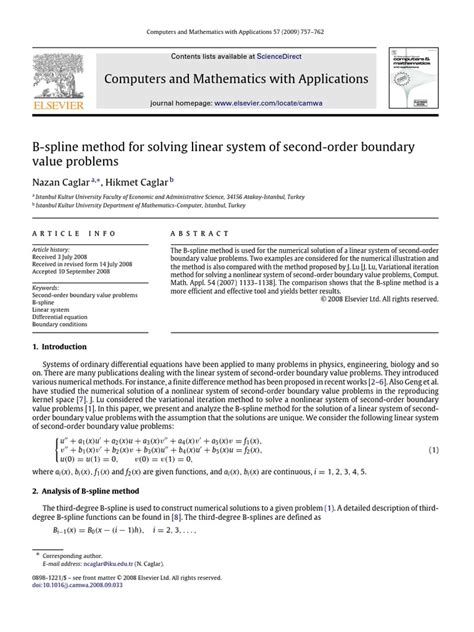 metodo b spline pdf differential equations numerical analysis