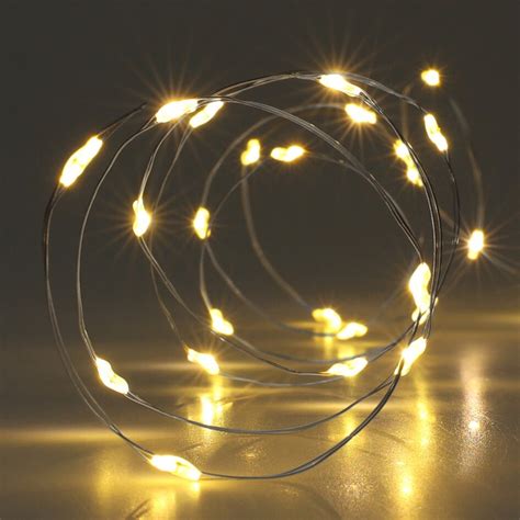 Guirlande lumineuse Micro LED 2 m Blanc chaud 40 LED CA à piles