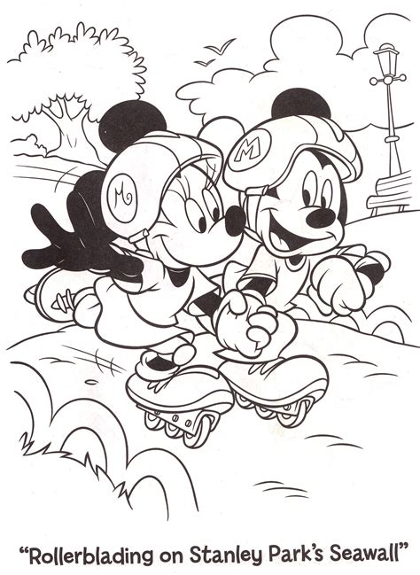 Myszka Miki I Minnie Na Rolkach Kolorowanka Do Druku