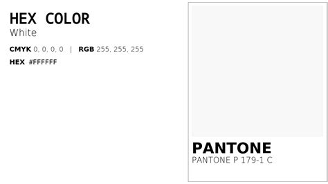 HEX FFFFFF To PMS Code PANTONE P 179 1 C Conversion Chart PMS CMYK