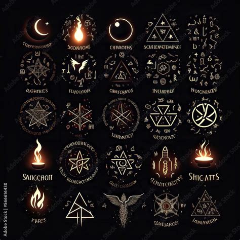 Magic Symbols Runes And Spells Witchcraft Of A Witch Esoteric