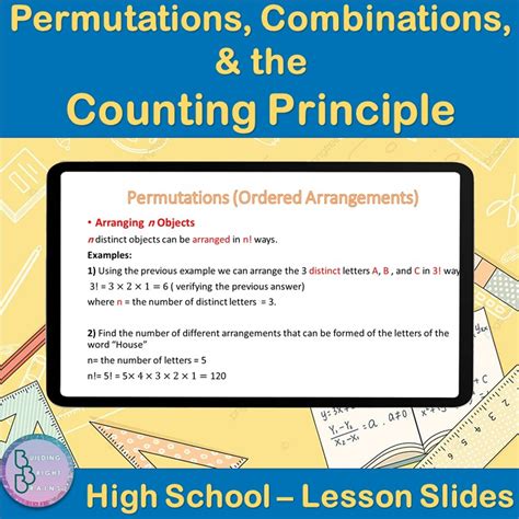 permutations combinations and counting principle high school math powerpoint made by teachers