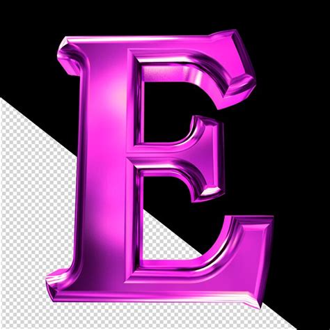 Símbolo 3D roxo letra biselada e PSD Premium