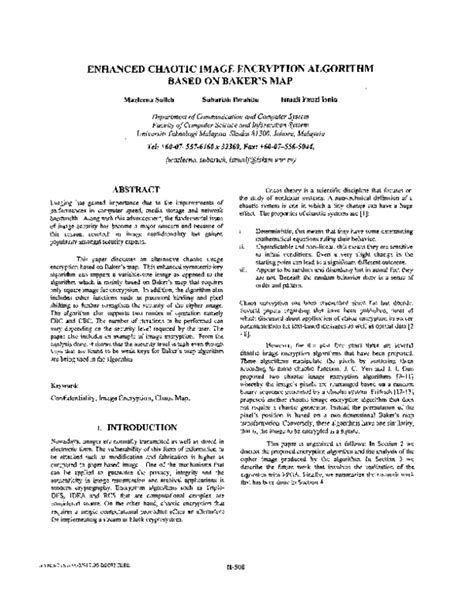 pdf enhanced chaotic image encryption algorithm based on baker s map mazleena salleh