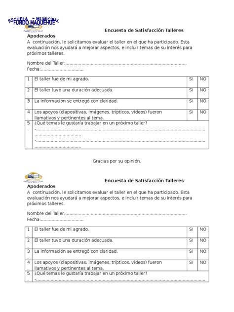 Pdf Encuesta De Satisfaccion Talleres Docx Dokumen Tips