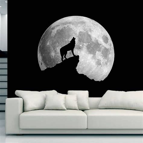Mural De Parede Lua E Lobo