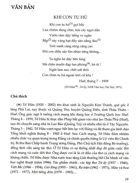 Bài thơ Khi con tu hú Tố Hữu 1939 GợiÝ vn