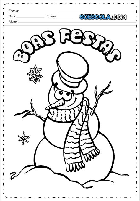 desenhos de boneco de neve de natal colorir 4 SÓ ESCOLA