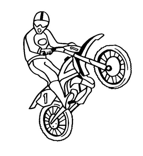 Coloriage Moto Cross 4 télécharger et imprimer gratuit sur