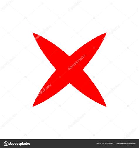 Check Marks Red Cross Icon Simple Vector Illustration Stock Vector By