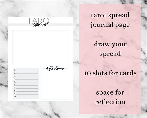 Simple Tarot Journal Printable Journal Pages Etsy Tarot Journal