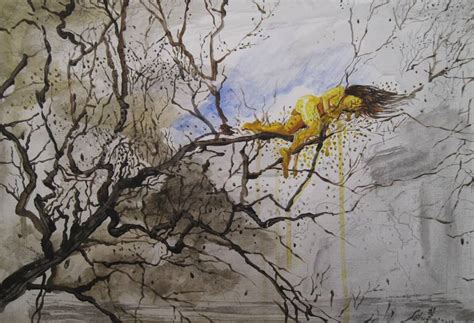 Chinese Nude Woman On The Tree Drawing By Sheng Qi Saatchi Art