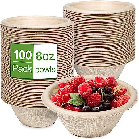 Amazon 100 Pack Compostable 8oz Paper Bowls Heavy Duty Quality