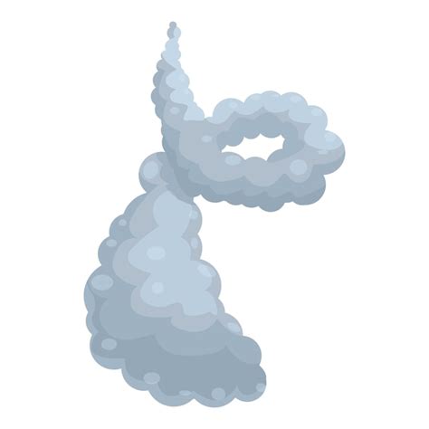Nube De Humo De Dibujos Animados Flotando En El Aire Vector Premium
