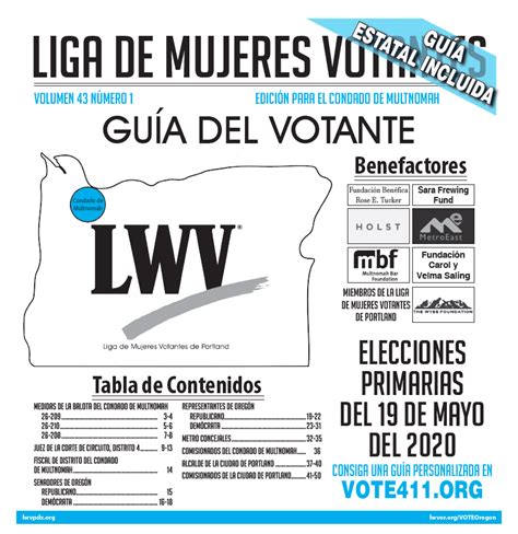 Guia Del Votante Elecciones Primarias 2020 League Of Women Voters