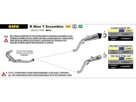 71940PRN ARROW PRO RACE SILENCER DARK NICHROM BMW R NINE T SCRAMBLER