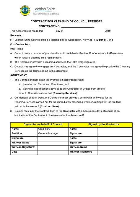 Home Cleaning Contract Template