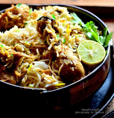 Lucknowi Murg Biryani Awadhi Chicken Biryani Spoon Fork And