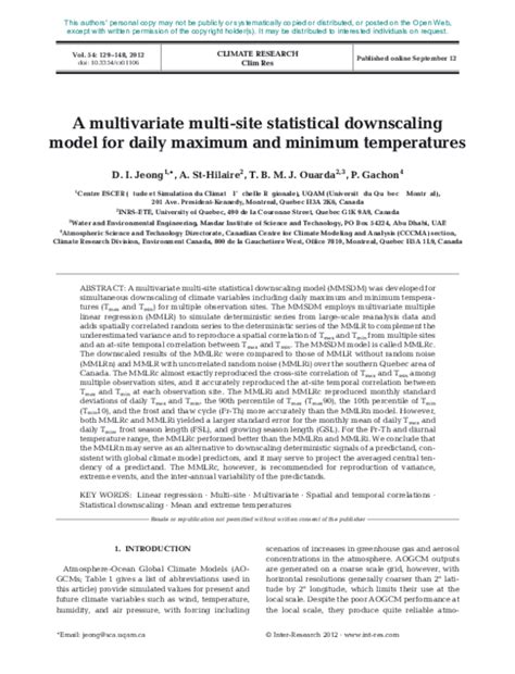 pdf multi site downscaling of maximum and minimum daily temperature using support vector