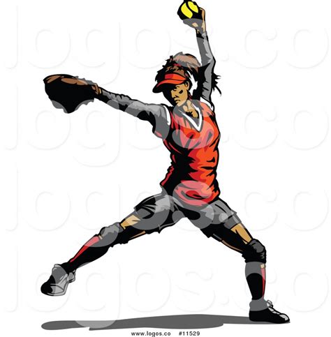 Softball Player Vector At Vectorified Collection Of Softball