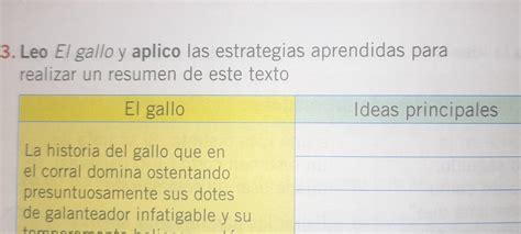 Leo El Gallo Y Aplico Las Estrategias Aprendidas Para Realizar Un