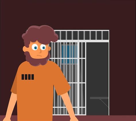 Illustration De Vecteur Plat Prisonnier De Cellule De Prison Vecteur