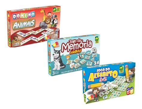 Kit 3 Jogos Em Madeira Dominó Memória E Alfabeto MercadoLivre