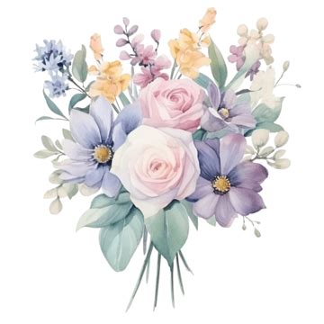 Watercolor Bouquet Flower Watercolor Watercolor Flower Bouquet
