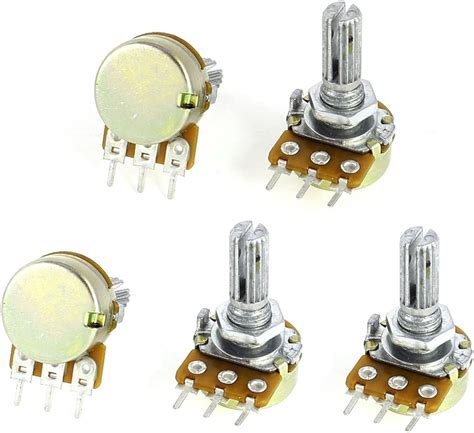 Sourcing Map 5 PCS B1 M 1 M Ohm 3 Terminals Single Linear Rotary Taper
