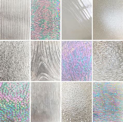 ILLUCKAI 12 Sheets Clear Textured Stained Glass Sheet 4 X 6 Inch