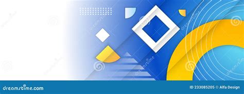 Modern Blue Yellow Geometric Banner Background Abstract Background