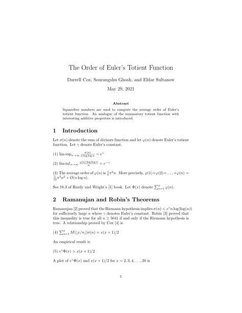 pdf the order of euler s totient function