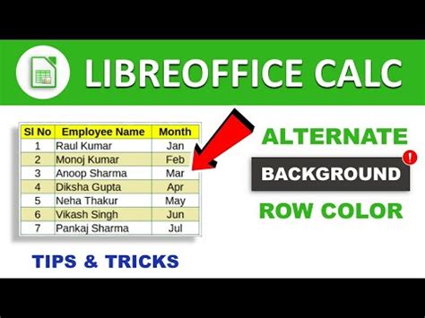 Alternate Colors In Libreoffice Calc How To Apply Color Banded Rows