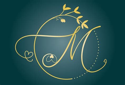 Diseño de logotipo femenino m inicial Vector Premium
