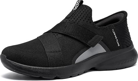 Flowing Plume Mens Slip On Pro Trainers Breathable Running Walking