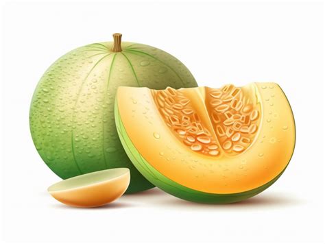 Melón De Fruta En La Ilustración De Vector De Fondo Blanco PNG Melón