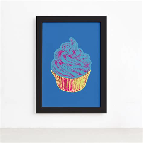 Quadro Cupcake Cozinha Moldura Preta X Cm