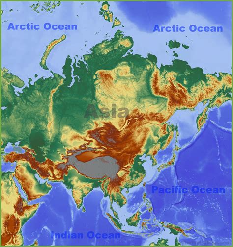 Mapa Fisico De Asia Online Map