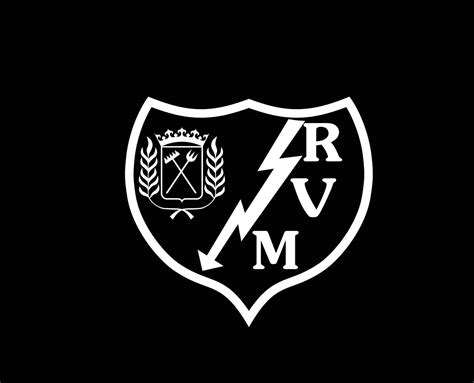 Rayo Vallecano Club Symbol Logo White La Liga Spain Football Abstract