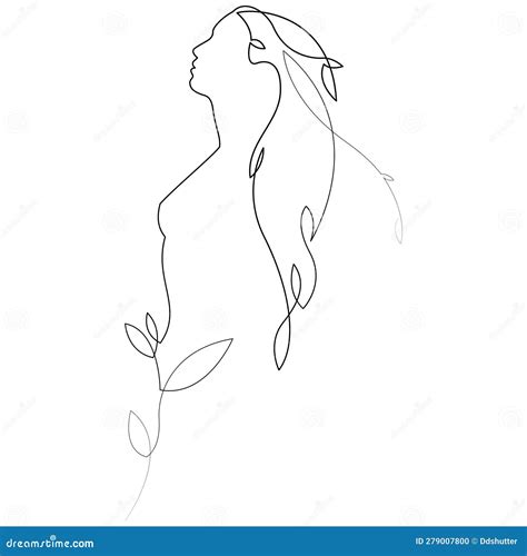 Un Disegno A Linea Corpo Donna Con Foglie Logo Del Salone Di Bellezza
