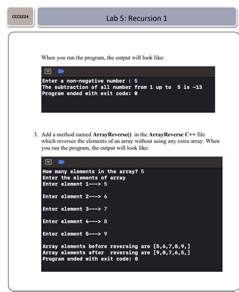 solved cccs224 lab 5 recursion 1 statement purpose purpose