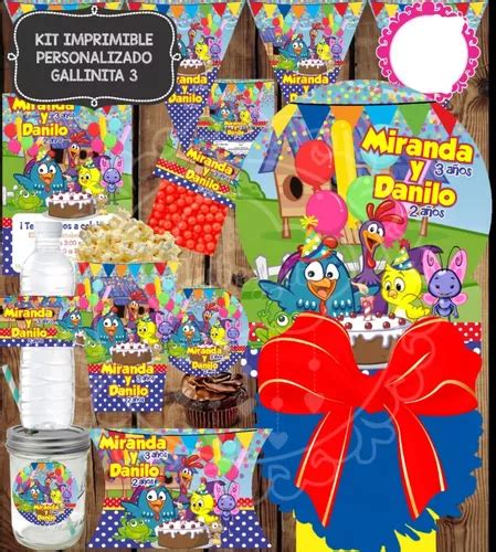 Kit Imprimible Gallina Pintadita Editable Cuotas sin interés