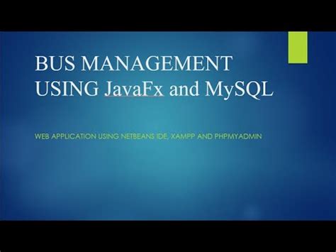 Bus Management Using MySQL JavaFx And Netbeans IDE YouTube