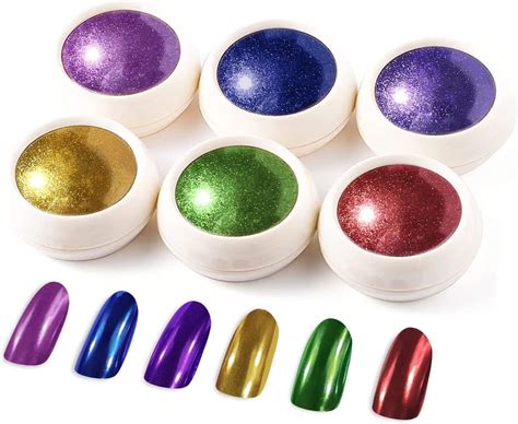 Amazon BISHENGYF 6 Box Chrome Nail Powder Chrome Effect Nail
