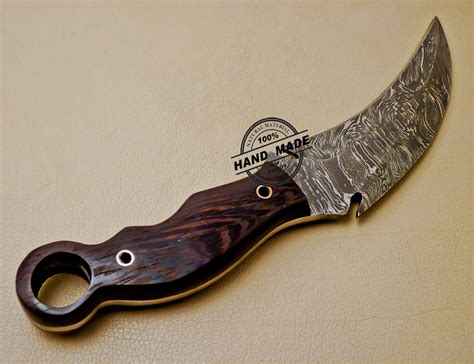 Damascus Karambit Knife Custom Handmade Damascus Steel Hunting